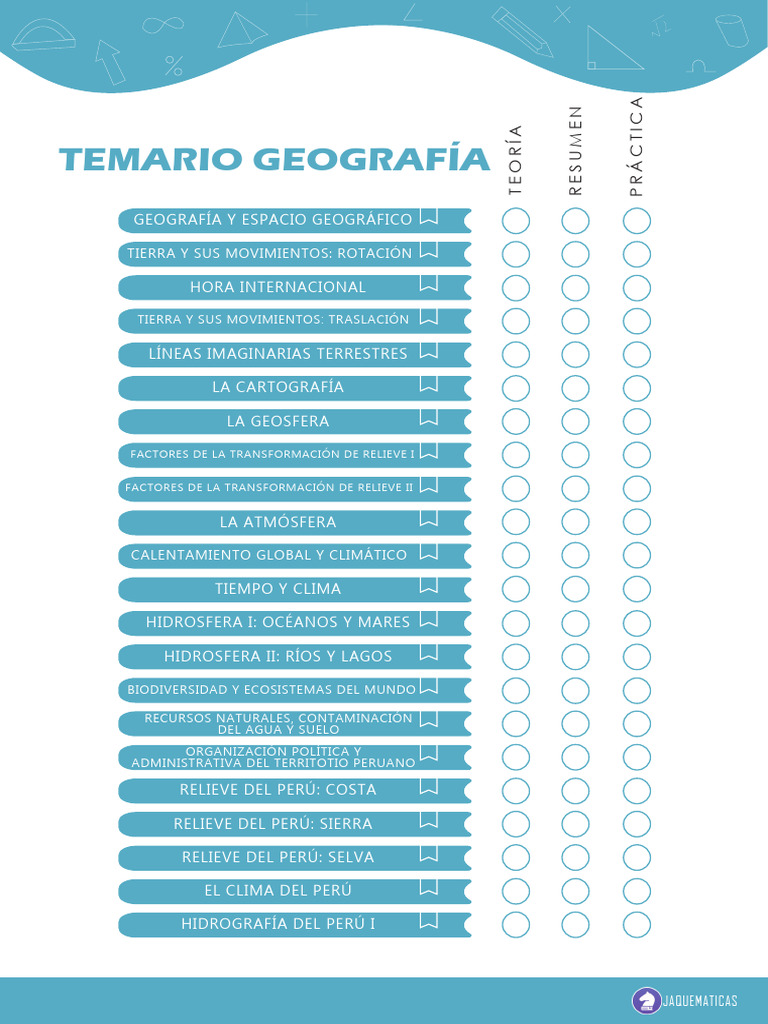 TEMARIO GEOGRAFÍA | PDF