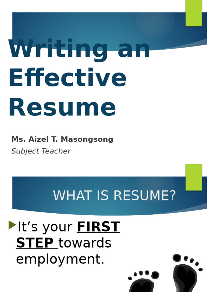 Writing An Effective Resume | PDF
