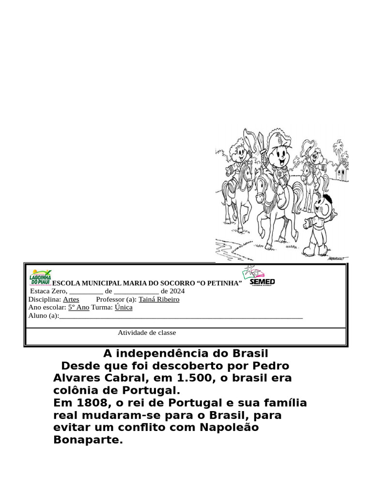 Ativ. 5°ano Art - Indep | PDF