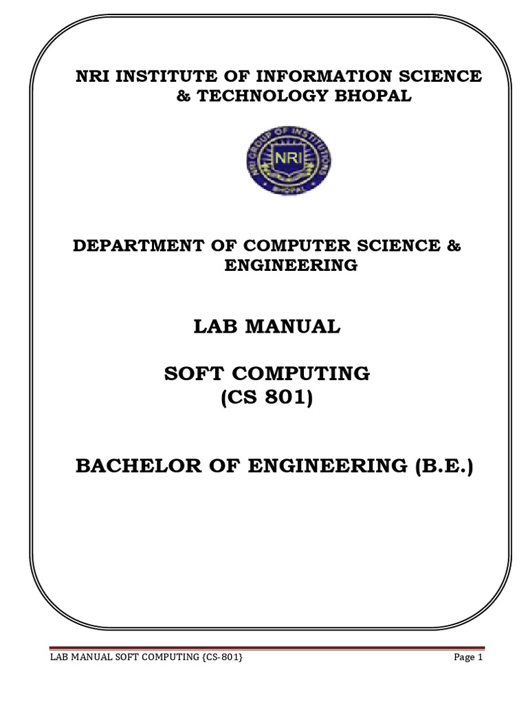 Soft-Computing Lab Manual Using MATLAB | PDF | Fuzzy Logic | Teaching Methods & Materials