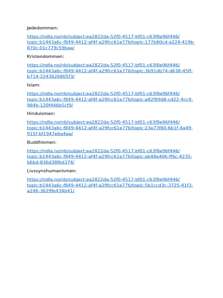 Linker krle 10.trinn verdensreligionene | PDF