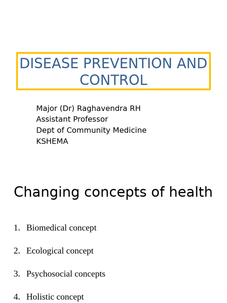 Disease Prevention and Control | PDF