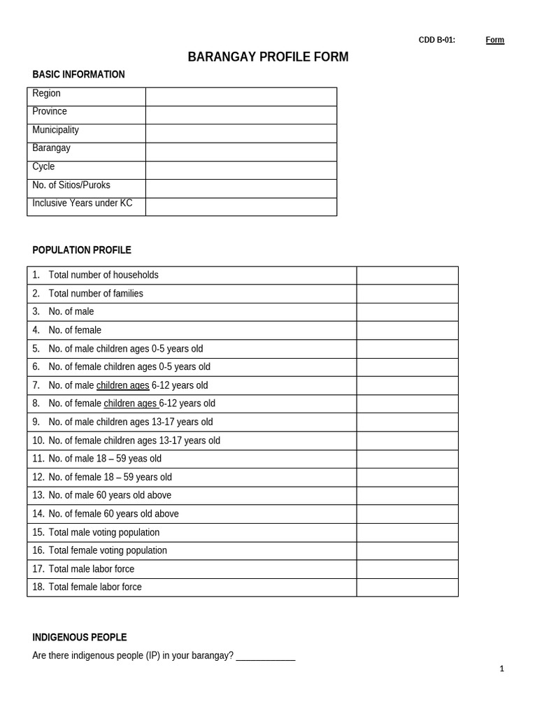 b.-Barangay-Profile | PDF