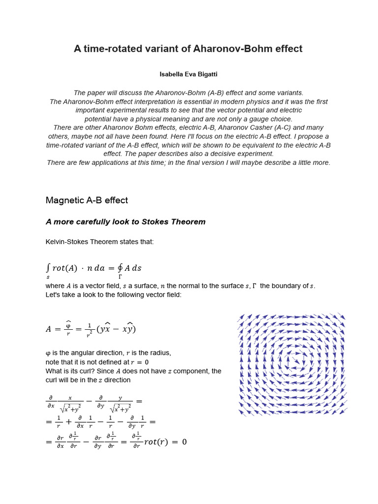 A Time-Rotated Variant of Aharonov-Bohm Effect | PDF