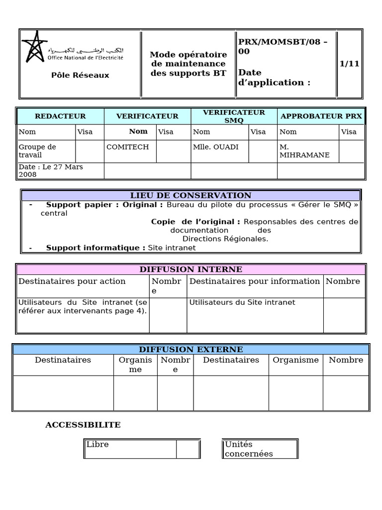 Mode Opératoire de Maintenance de Supports | PDF