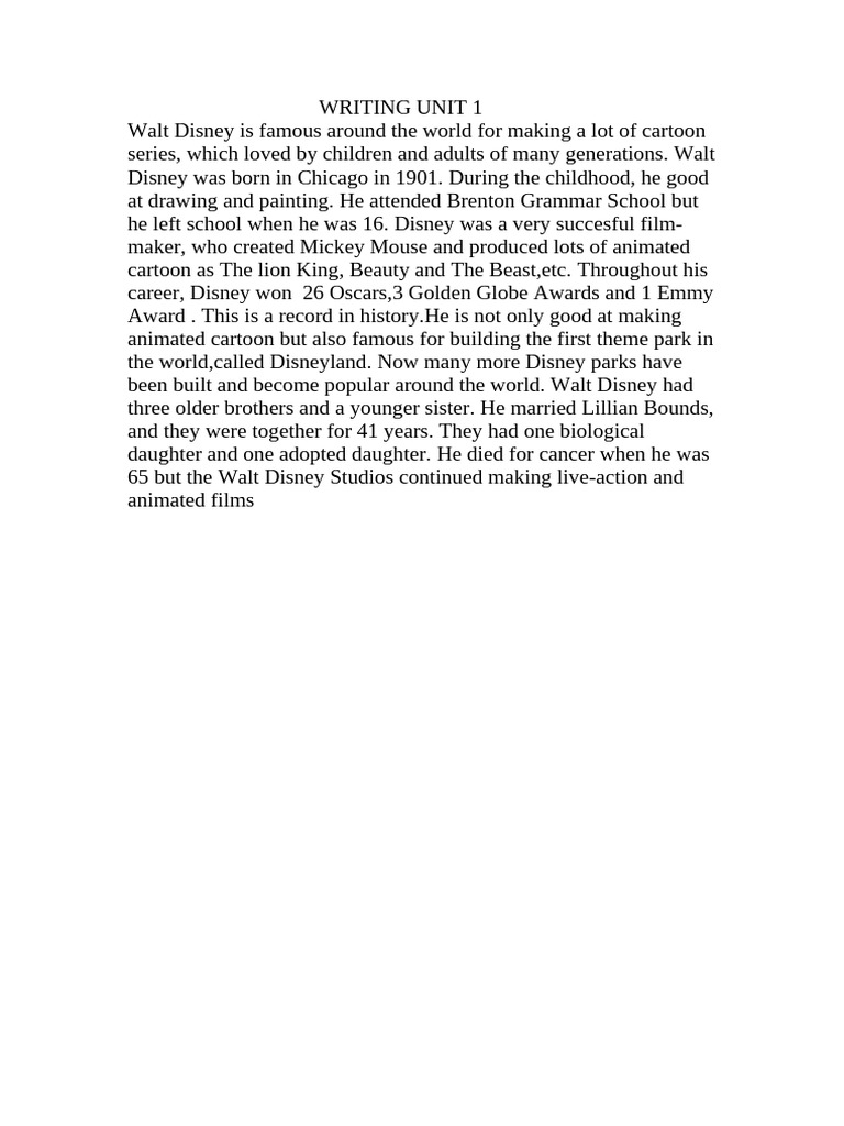 WRITING UNIT 1 | PDF