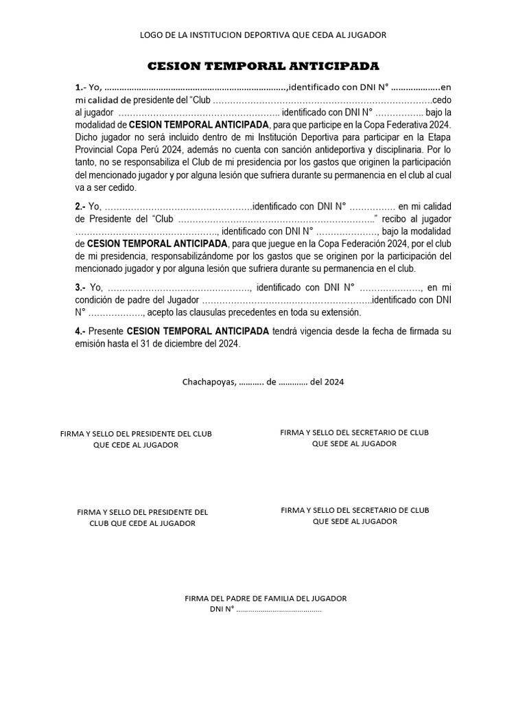 Cesion Temporal Anticipada - 1 | PDF