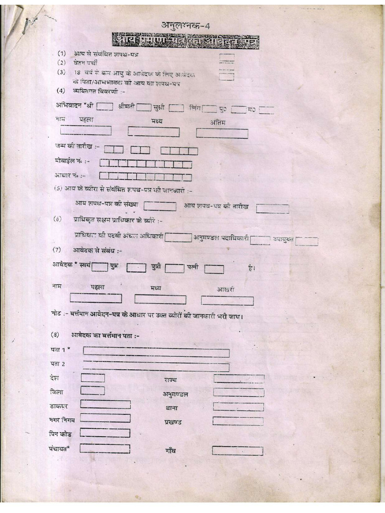 Income Form | PDF