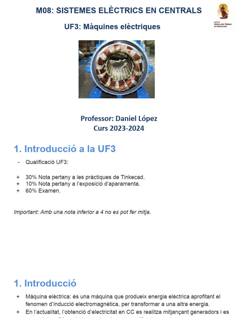Apunts M08-UF3 Màquines Elèctriques | PDF