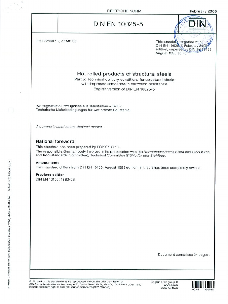 Din en 10025-5 | PDF
