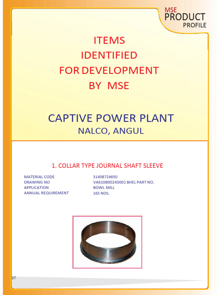 Product Profile Identified by CPP Unit Angul DSC | PDF