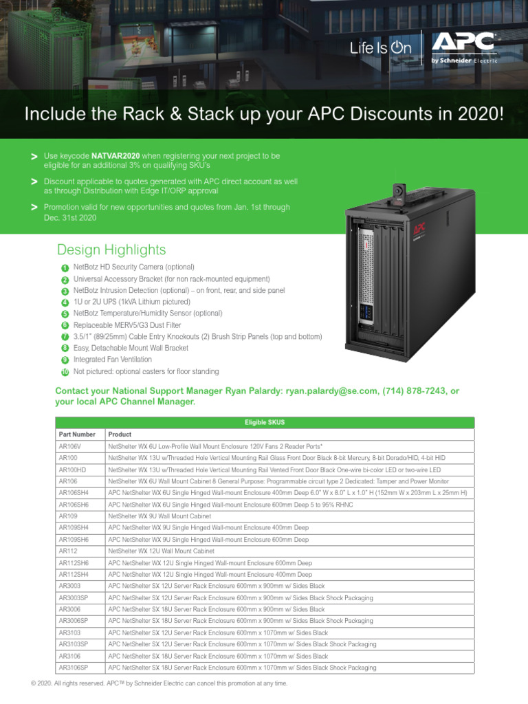 APC - Rack Stack Discounts 2020 - Flyer - FINAL - Ryan | PDF