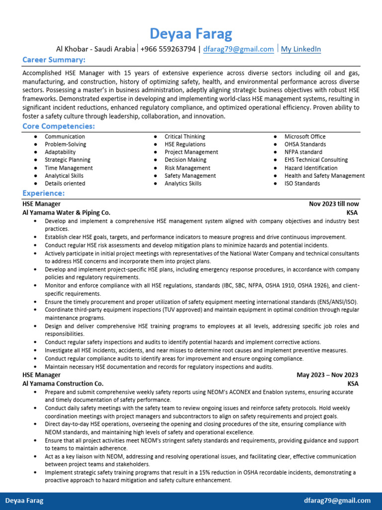 Deyaa Farag Resume | PDF