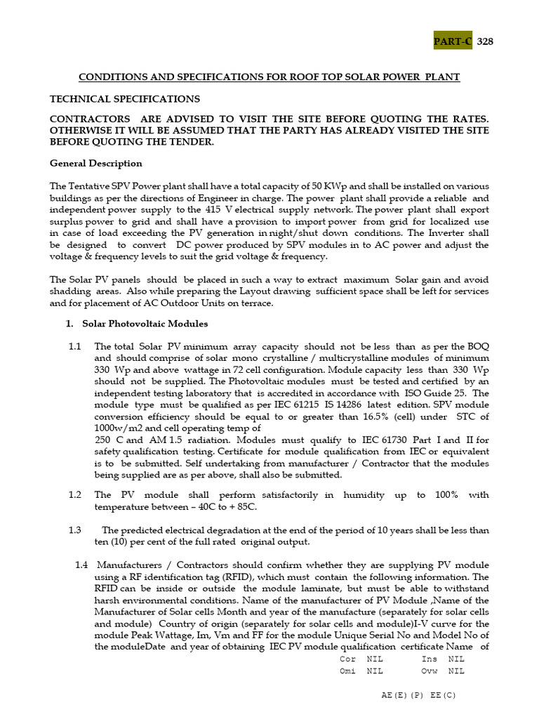 Sepecification & Make - Organized | PDF