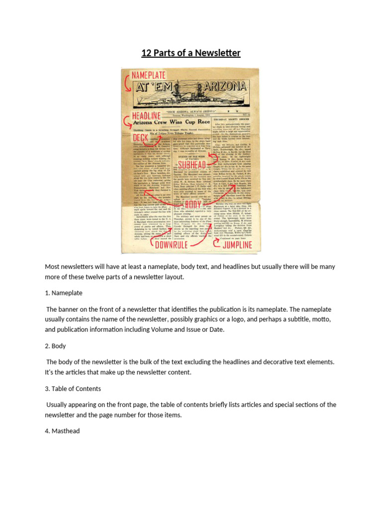 1_12_Parts_of_a_Newsletter | PDF