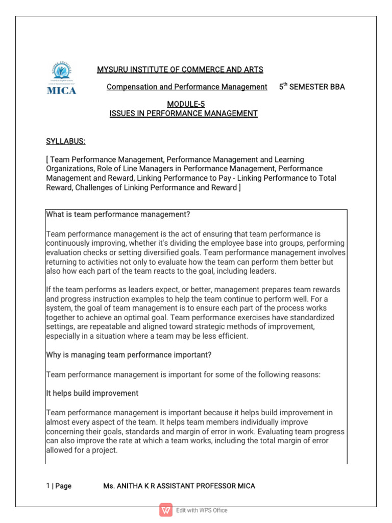 Module-5 Issues in Performance Management | PDF