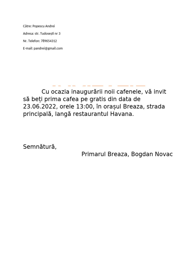 Invitații Eveniment | PDF