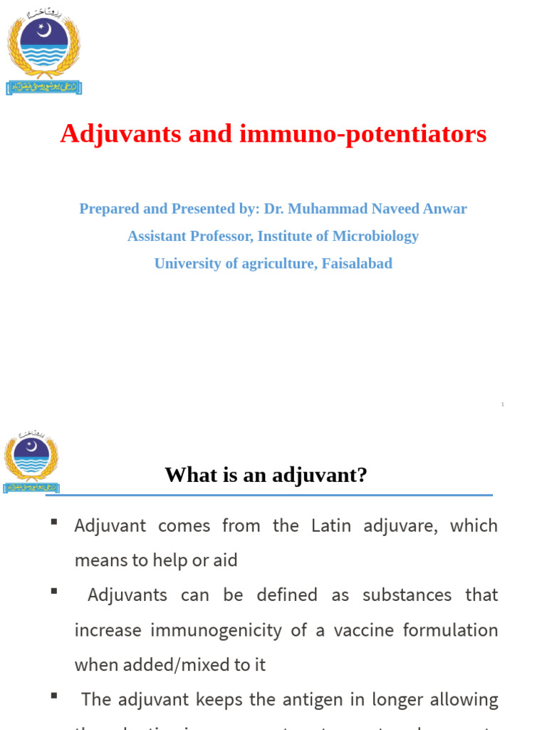Adjuvants and Immuno-Potentiators | PDF