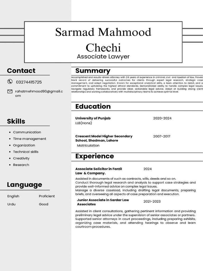 Grey and White CV Resume | PDF