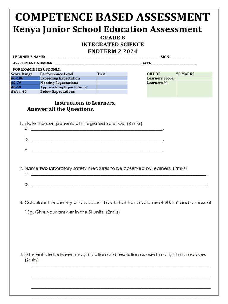 G8 INTEGRATED SCIENCE | PDF