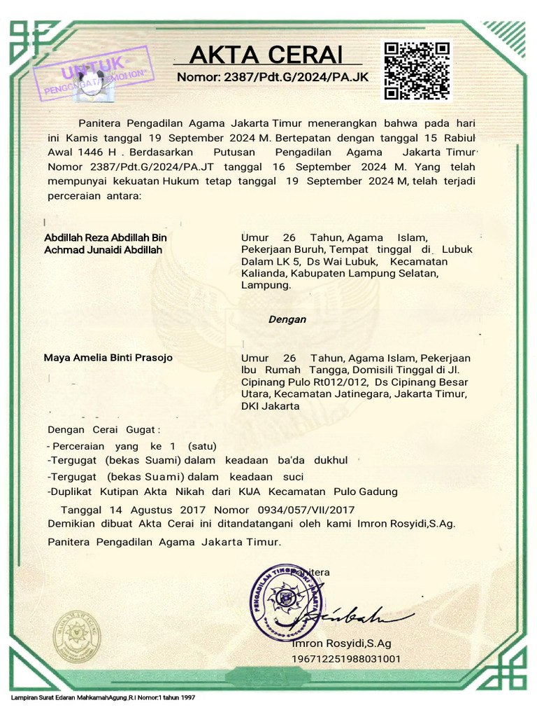 Maya Amelia_Akta-Cerai_ | PDF