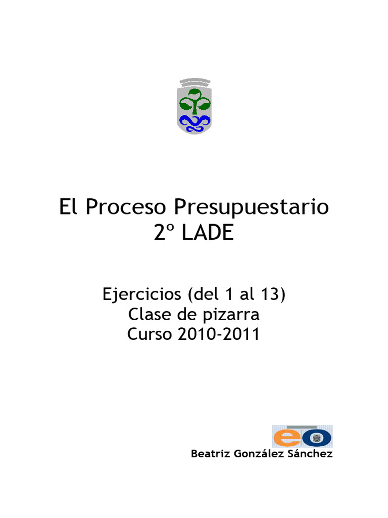 01 Enunciados Ejercicios Presupuestos Clase Pizarra 2010-11 | PDF