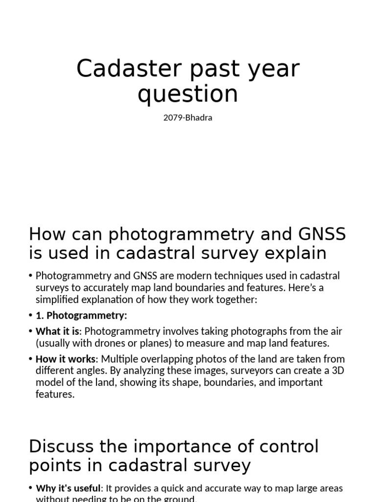 Cadaster Past Year Question | PDF