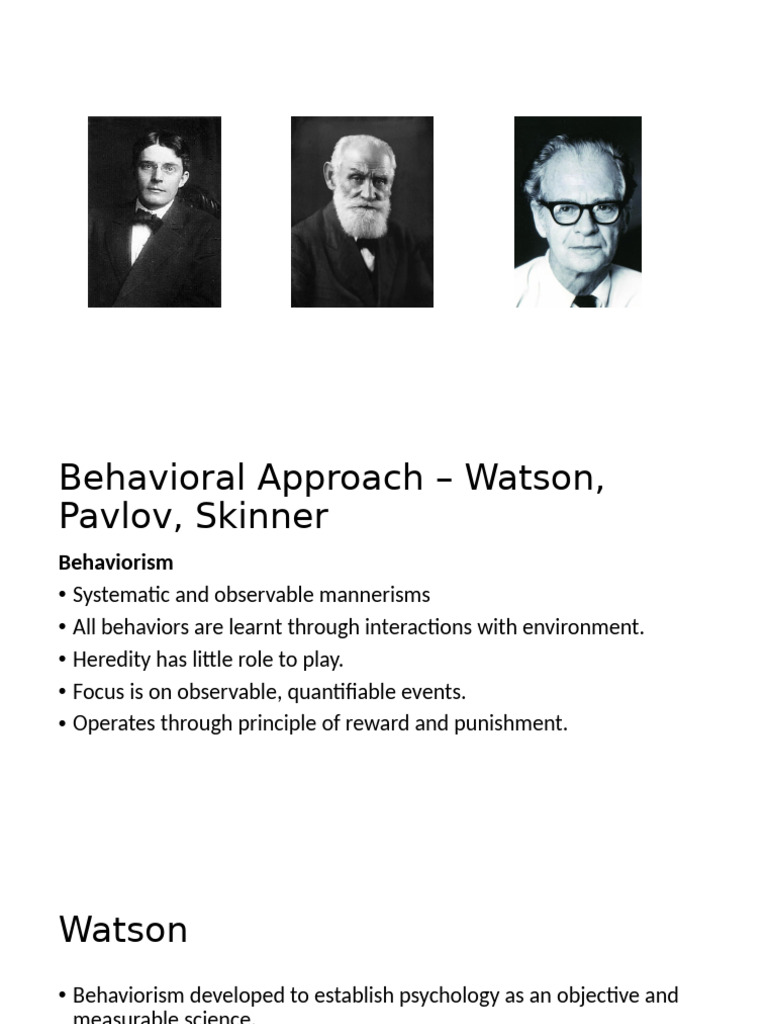 Behaviorism: Watson, Pavlov, Skinner | PDF | Learning | Reinforcement