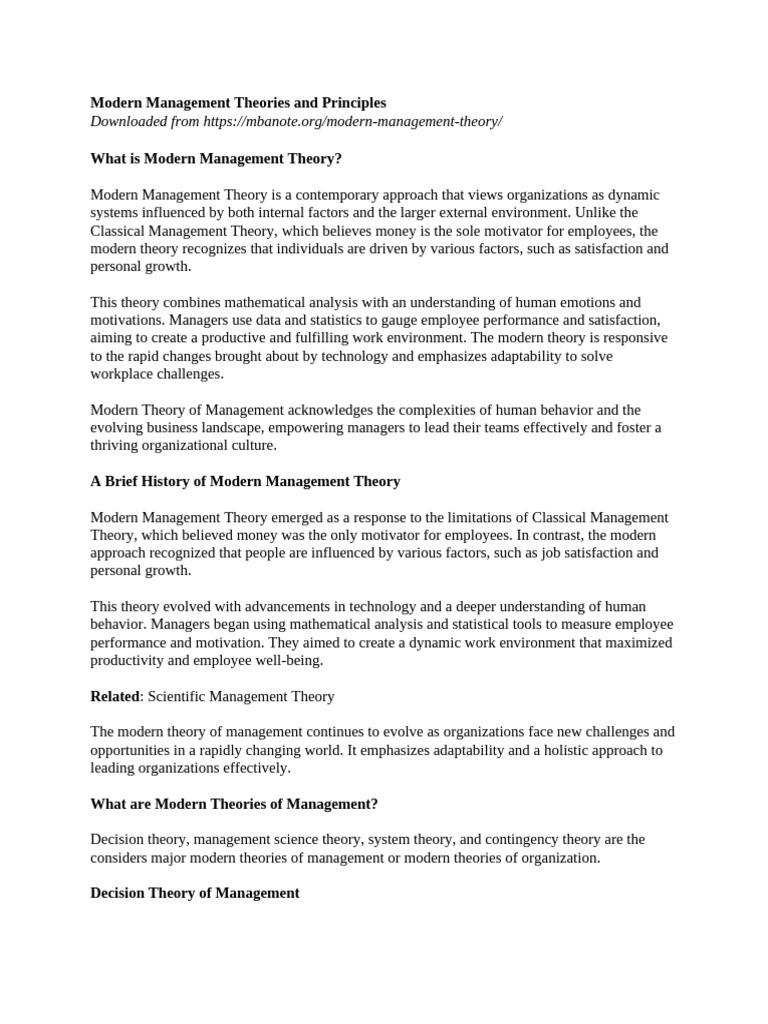 Reading4 - Modern Management | PDF