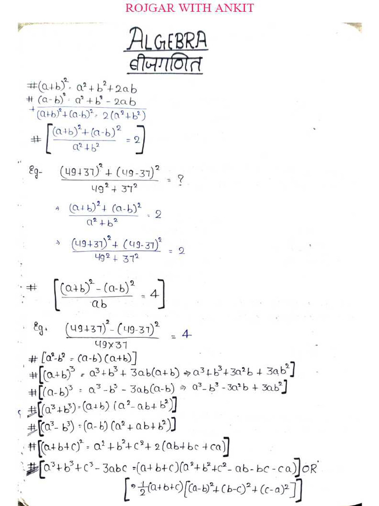 Advance Maths by Rahul Sir Algebra | PDF | Teaching Methods & Materials