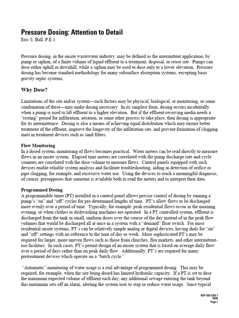 Pressure Dosing Attention To Detail | PDF