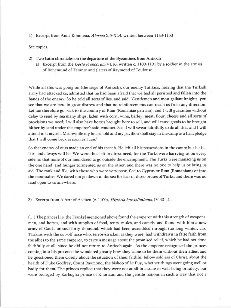 Seminar 8 - Alexius - The Normans and The First Crusade | PDF