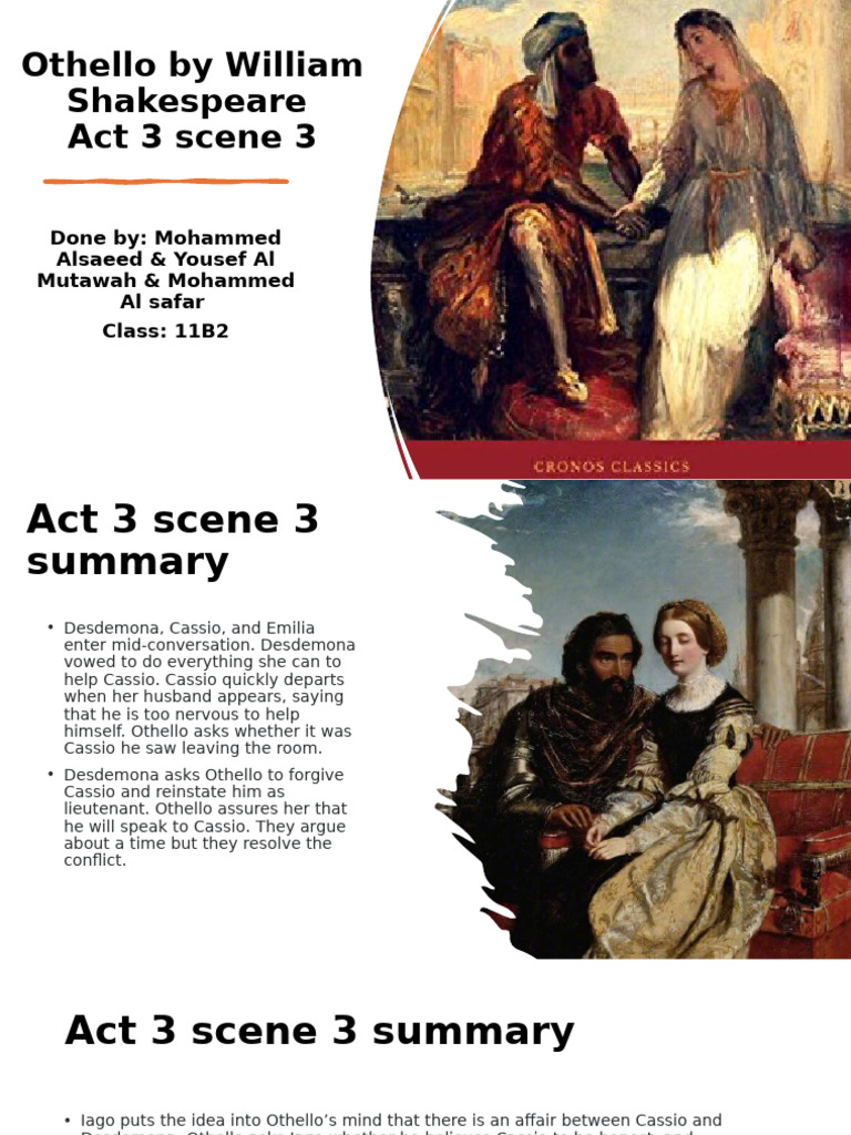 Othello by William Shakespeare Act 3 Scene 3 | PDF