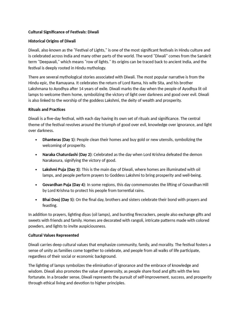 Cultural Significance of Festivals | PDF