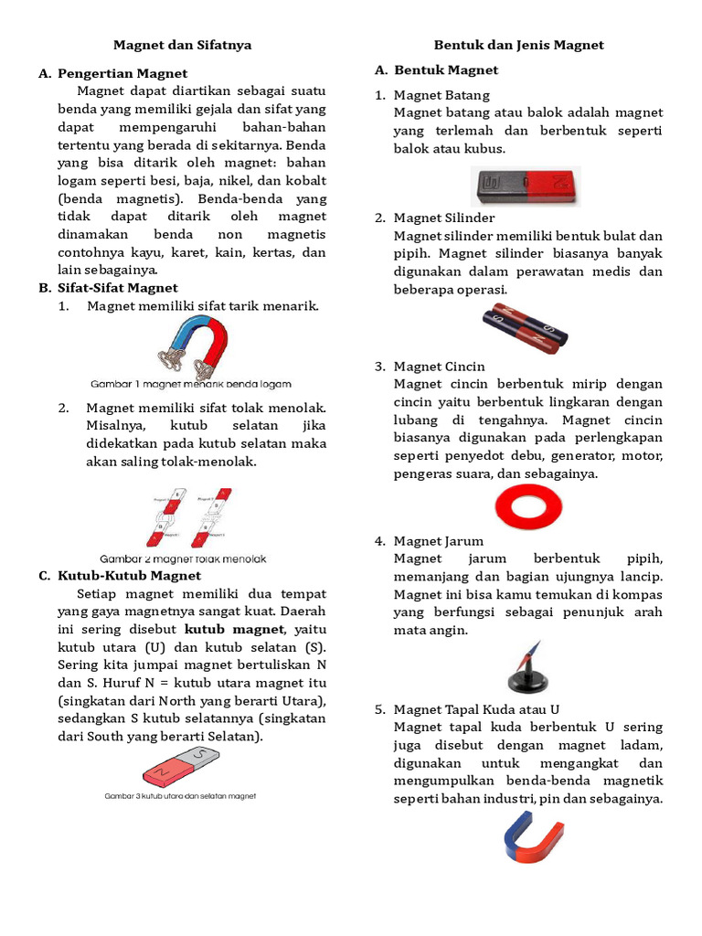 Sifat dan Bentuk Magnet Ladam | PDF