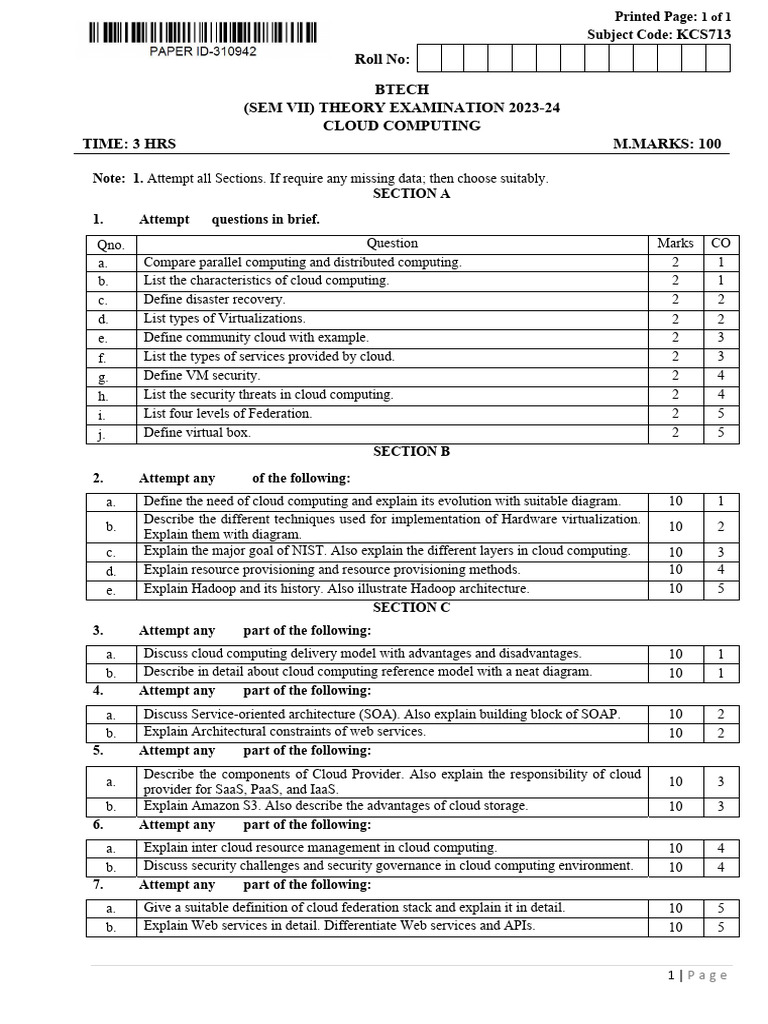 Kcs713 Cloud Computing Pdf Cloud Computing Software Engineering