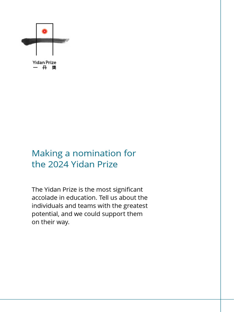 2024 Yidan Prize Nomination Guide English | PDF