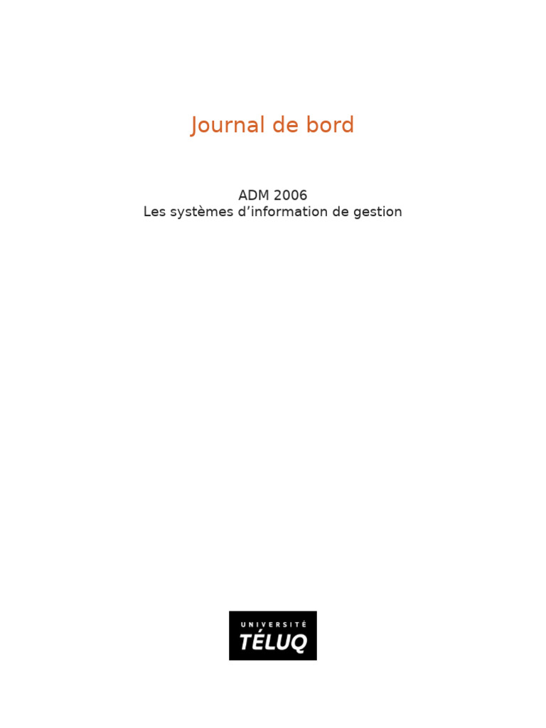 ADM2006 Journal de Bord | PDF