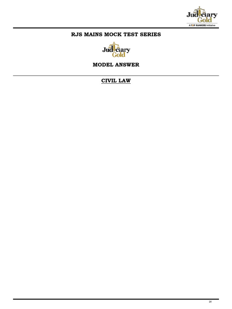 RJS Mains Mock Test Answers - 4 PDF | PDF