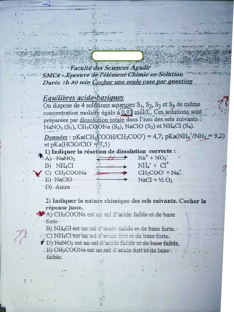TD chimie en solution | PDF