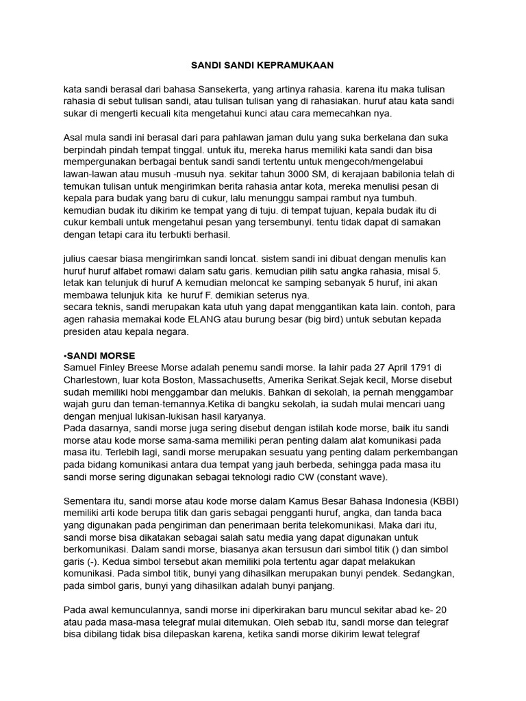 Sandi Sandi Kepramukaan | PDF