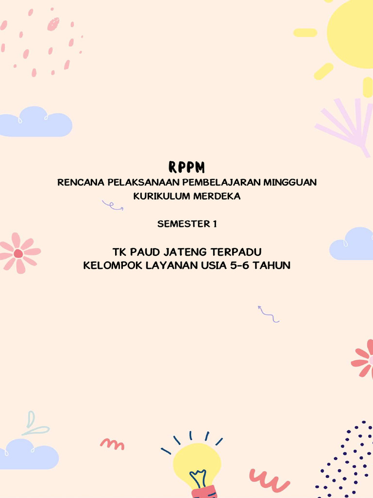 RPPM TK B 5 6 Tahun Kurikulum Merdeka Smt1 FREE Compressed | PDF