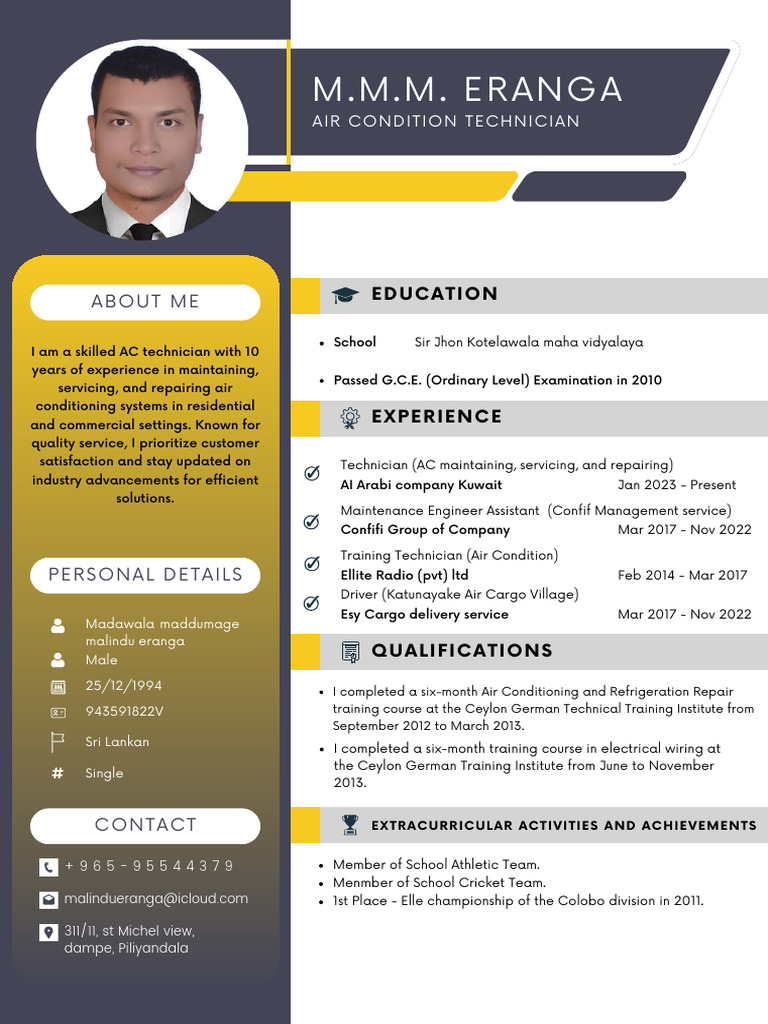 Malindu Eranga CV 6 | PDF