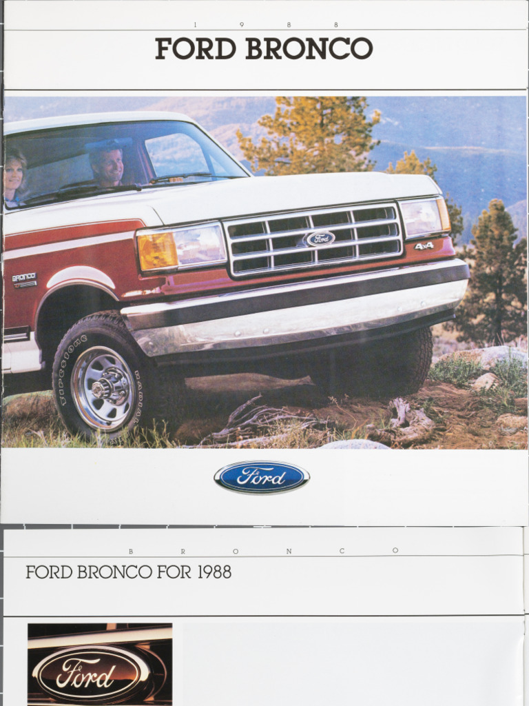 1988 Ford Bronco Brochure | PDF
