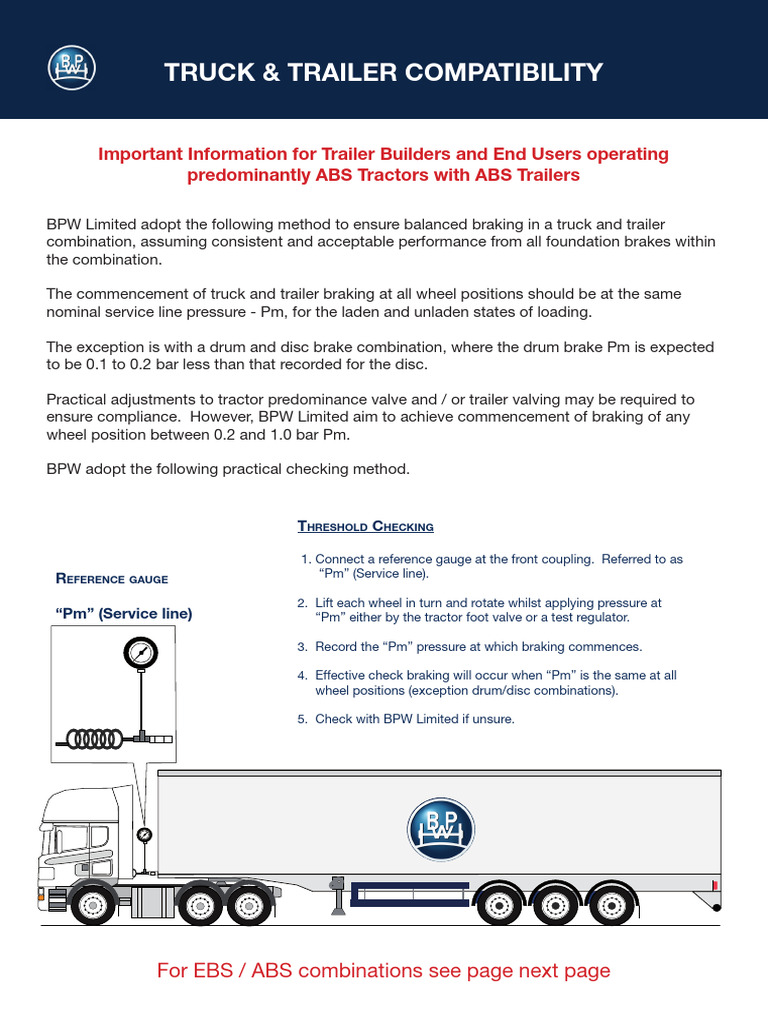 Truck and Trailer Compatibility With ABS Trailers | PDF