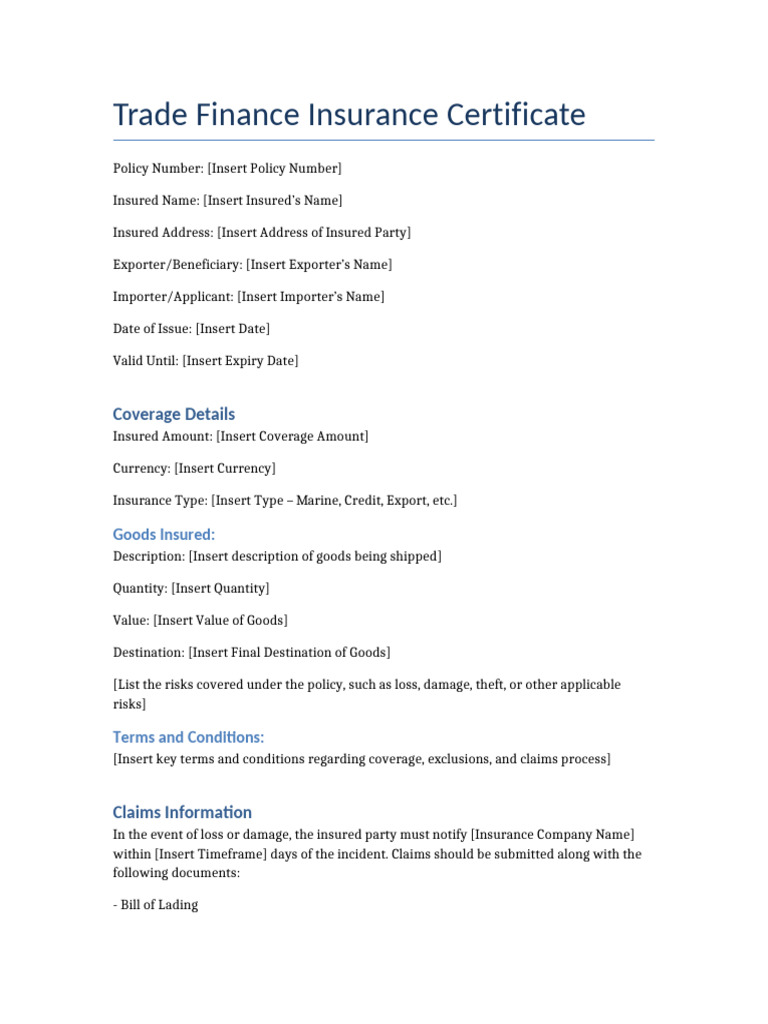 Trade Finance Insurance Guide | PDF