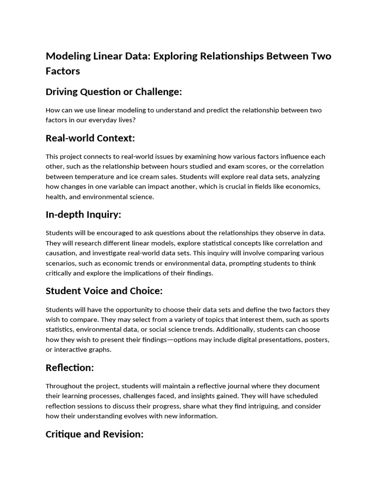 Modeling Linear Data | PDF