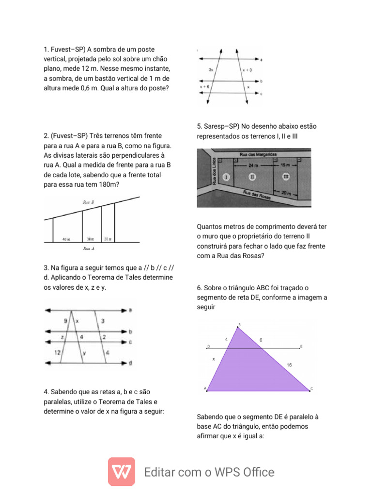 teorema de Tales | PDF