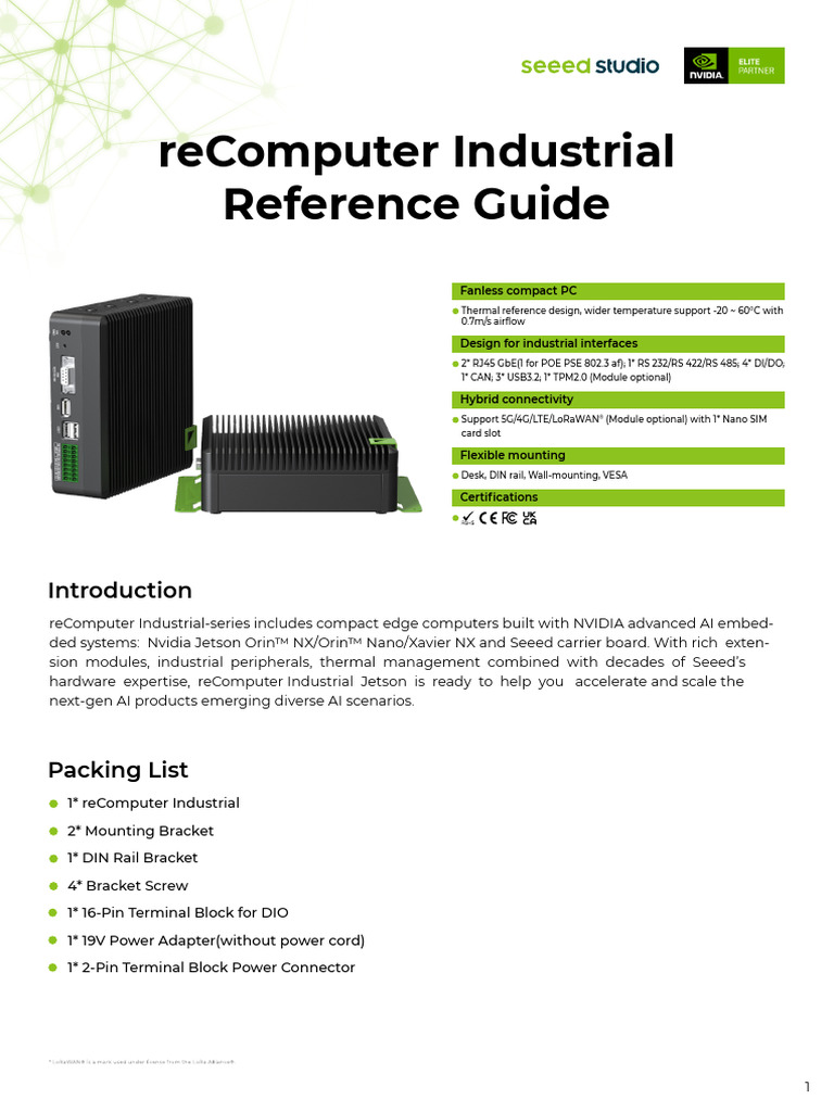 Recomputer Industrial Reference Guide | PDF