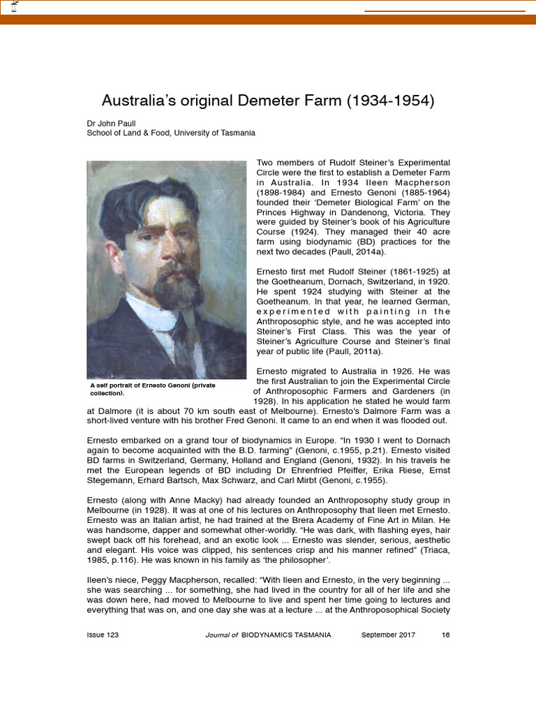 John Paull - Australia's Original Demeter Farm | PDF